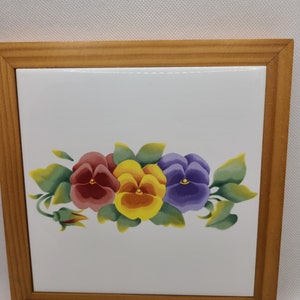 RARE Corelle Summer Blush Pansy Ceramic Trivet - Etsy