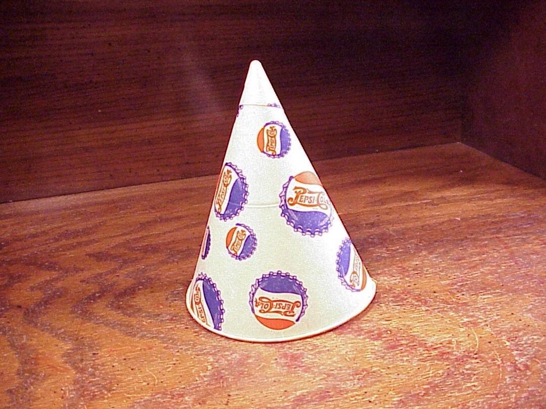 Vintage 1940's, 1950's Pepsi Cola Paper Snow Cone Holder Cup, With 2 ...