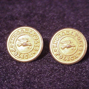 Lot of 10 Vintage Indianapolis Police Gold Tone Metal Uniform Buttons ...