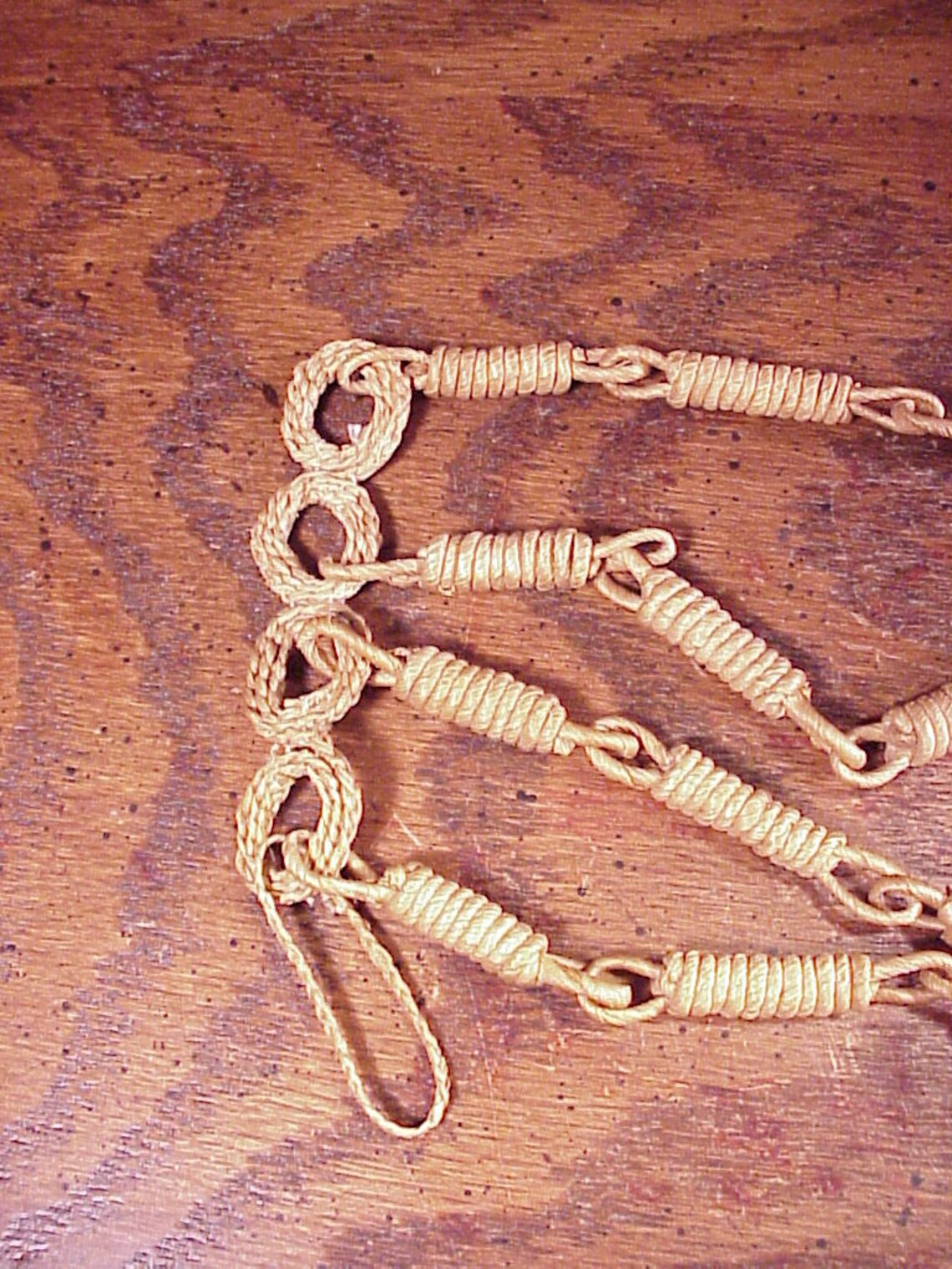 4 Strands of Linked Looped Tied Cord Stiff Twine Tan - Etsy