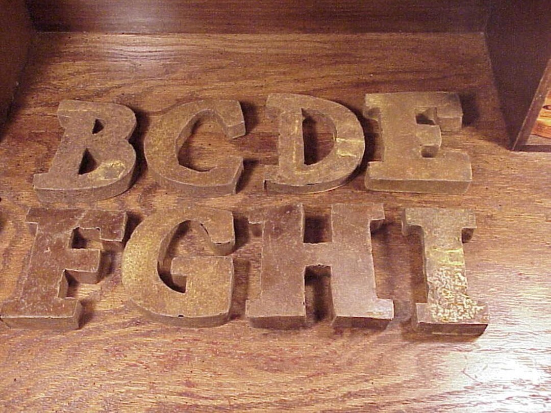 Rustic Rusty Metal 3-D Dimensional Letter Signs, 4 1/4 Inches Tall ...