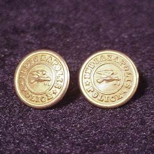 Lot of 10 Vintage Indianapolis Police Gold Tone Metal Uniform Buttons ...