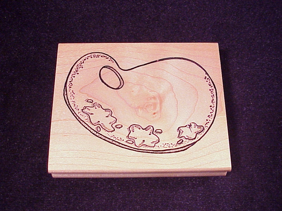 Artist Paint Pallet Design Mounted Rubber Stamp, New, Made by Stamps in ...