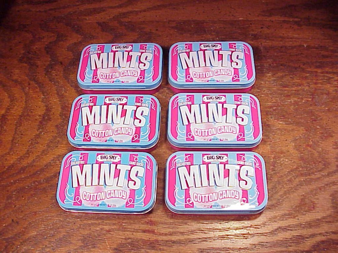 Lot of 6 Big Sky Mints Cotton Candy Tin Cans for Craft Material or ...