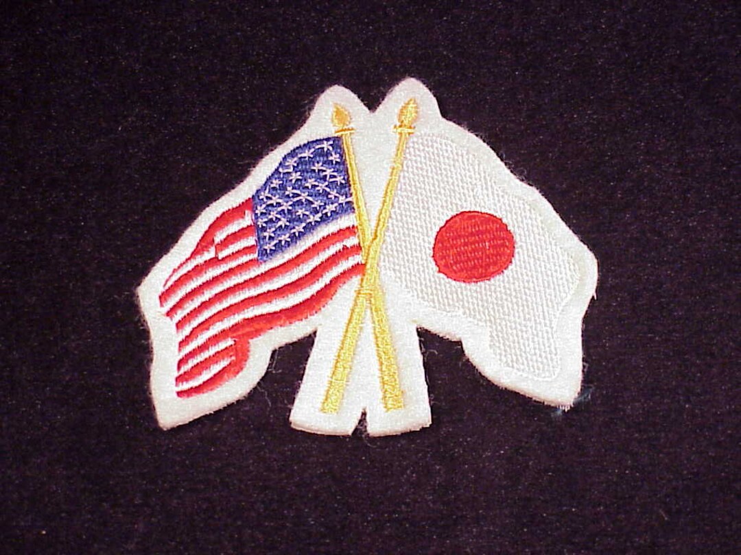 Vintage USA Japan Crossed Flags Cloth Patch, Old, US, Friendship ...