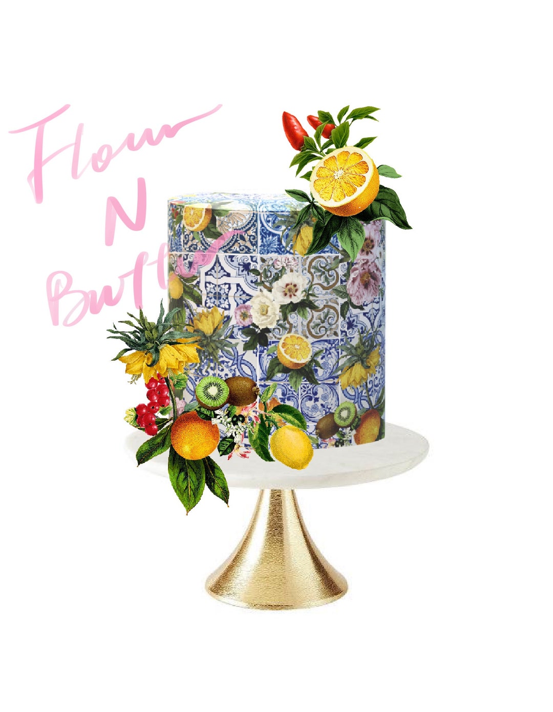 Edible Icing Cake Wrap - Sicilian Mediterranean Lemon Mediterranean ...