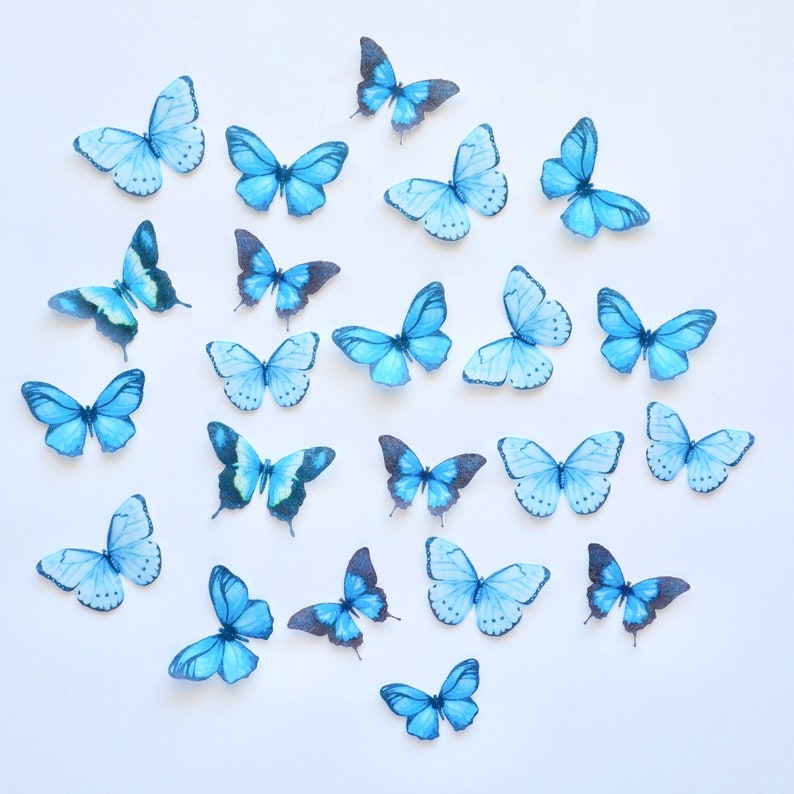 Edible Pre-cut Wafer Butterfly - Dark Blue - Etsy