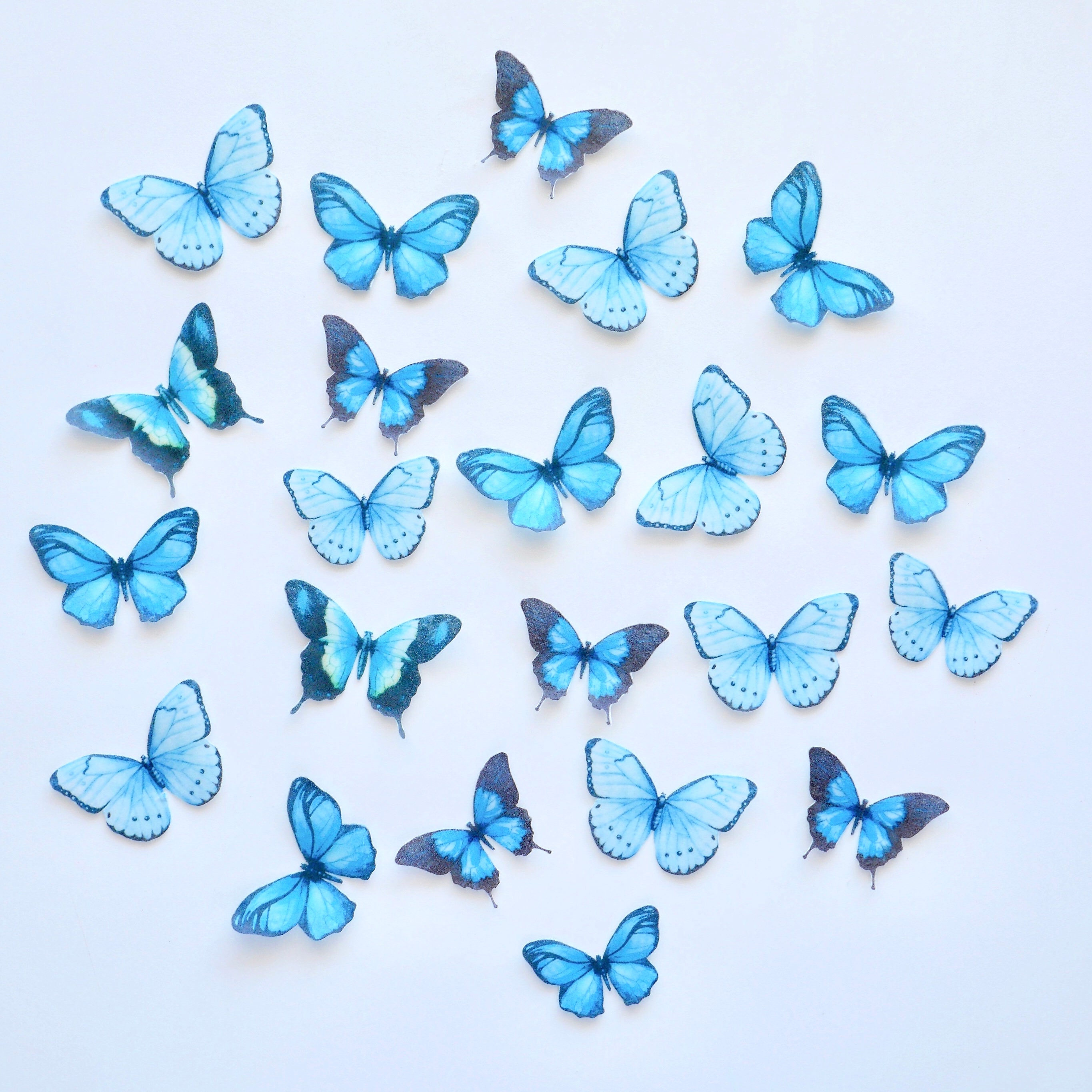 Edible Pre-Cut Wafer Butterfly Dark Blue | Etsy