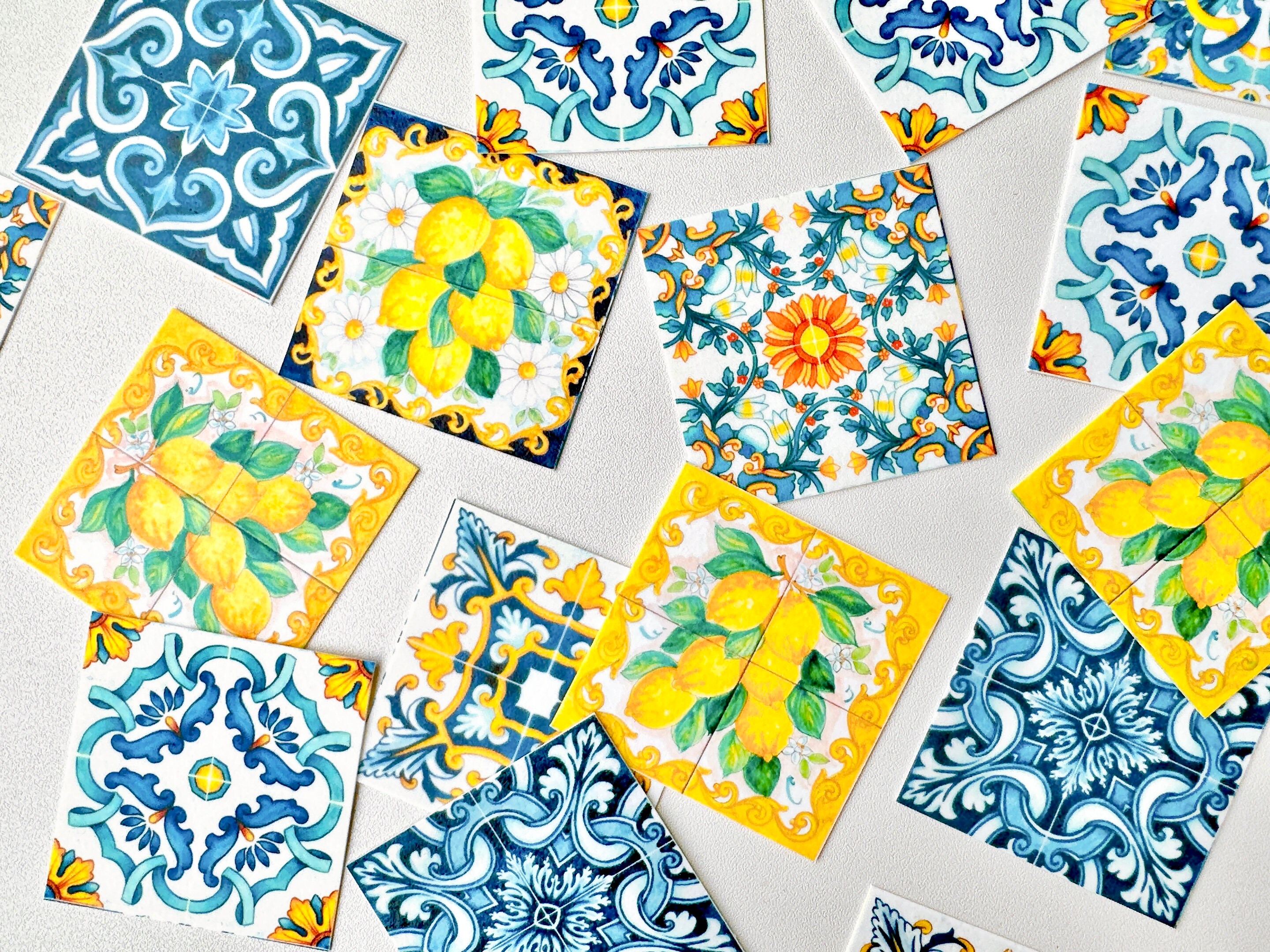 Pre Cut Sicilian Mediterranean Lemon Mediterranean Greek Tile Pattern ...