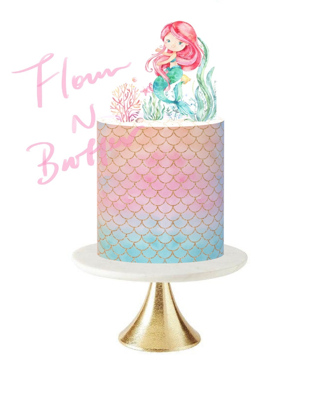Edible Icing Cake Wrap - Mermaid Cake Wrap Icing Sheet - Etsy