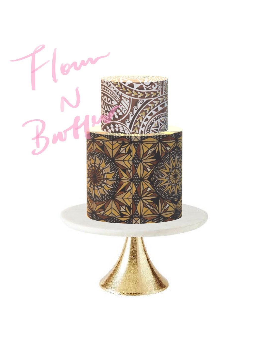 A4 Edible Icing Cake Wrap Polynesian Tribal Hawaiian Tribal Patten Cake ...