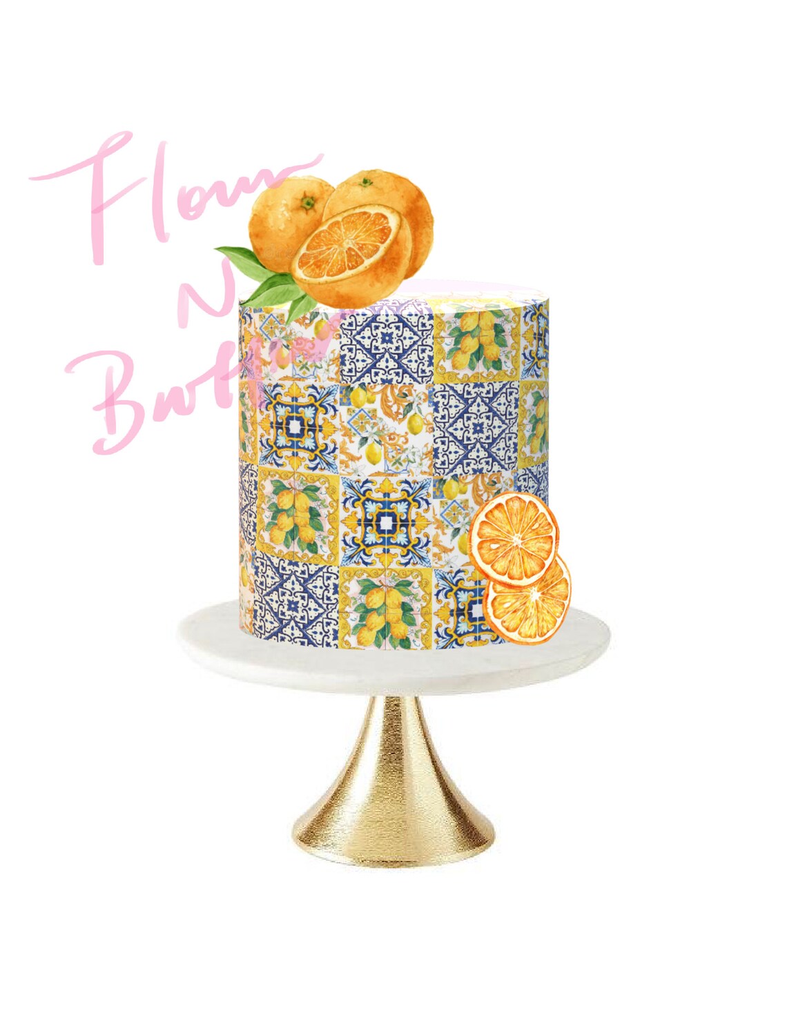 Edible Icing Cake Wrap - Sicilian Mediterranean Lemon Mediterranean ...