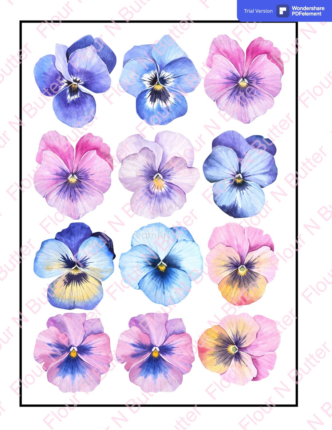 Edible Pre-cut Wafer Pansy Flowers - Etsy