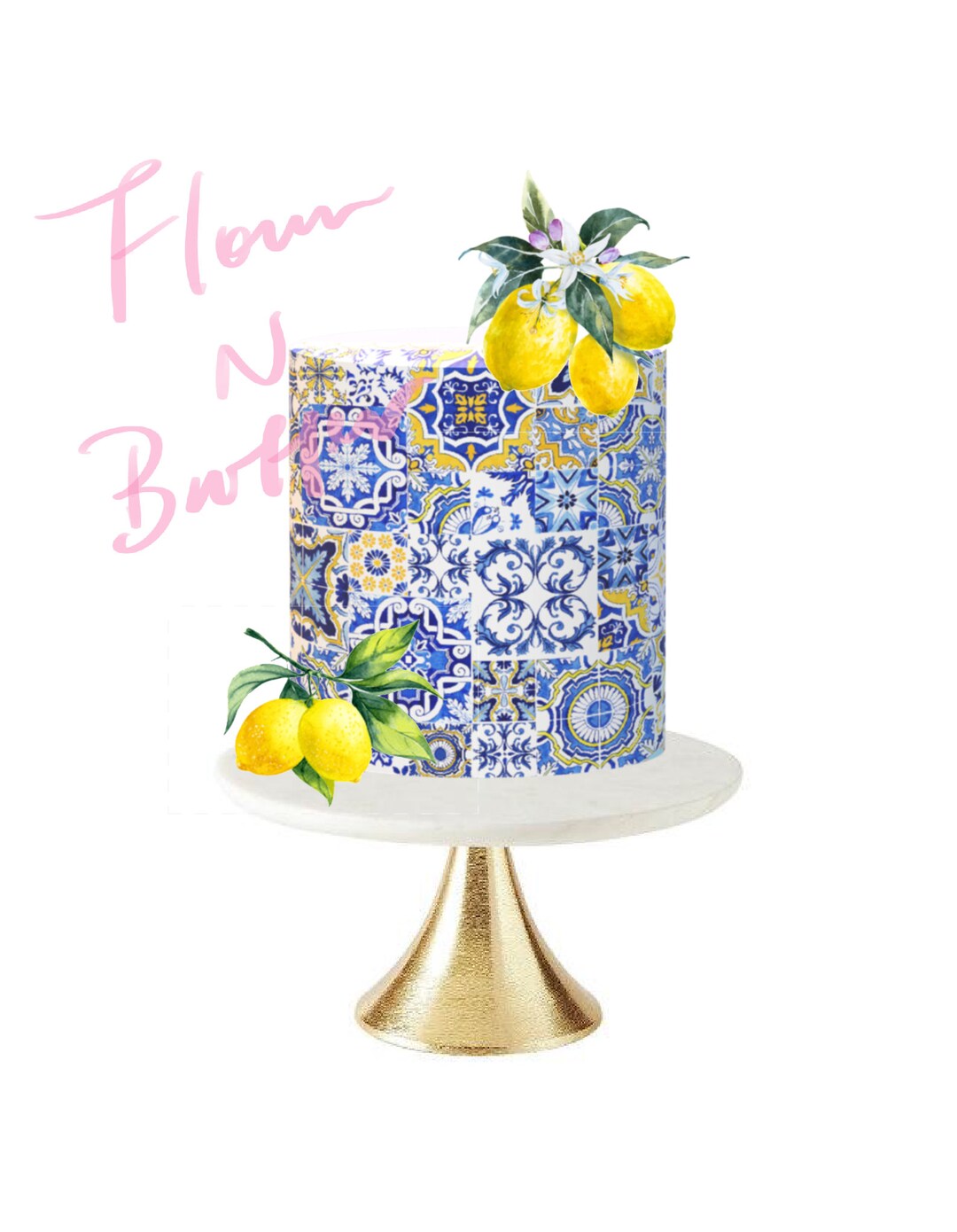 Edible Icing Cake Wrap - Sicilian Mediterranean Lemon Mediterranean ...