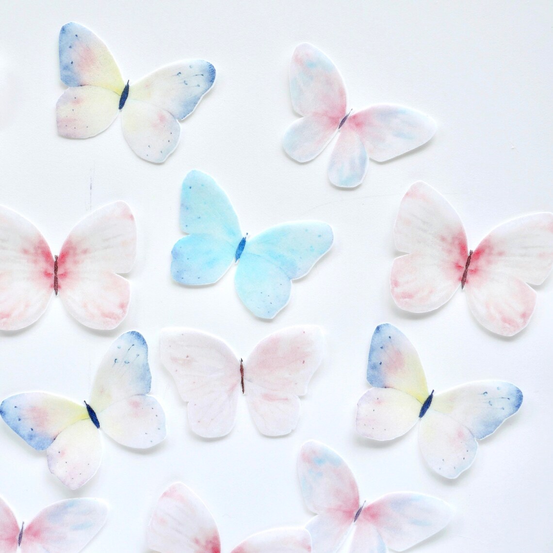 Edible Pre Cut Wafer Butterfly Watercolor Wafer Butterfly Etsy