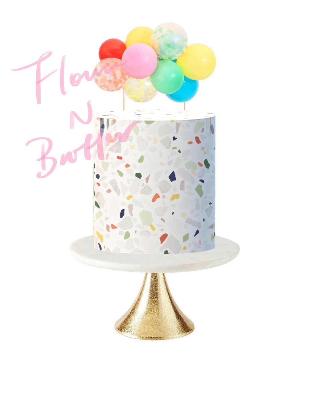 Edible Icing Cake Wrap Terrazzo Cake Wrap Icing Sheet - Etsy