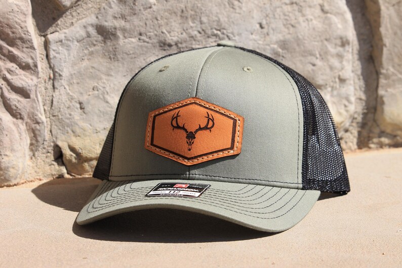 Deer Skull Leather Patch Hat - Etsy