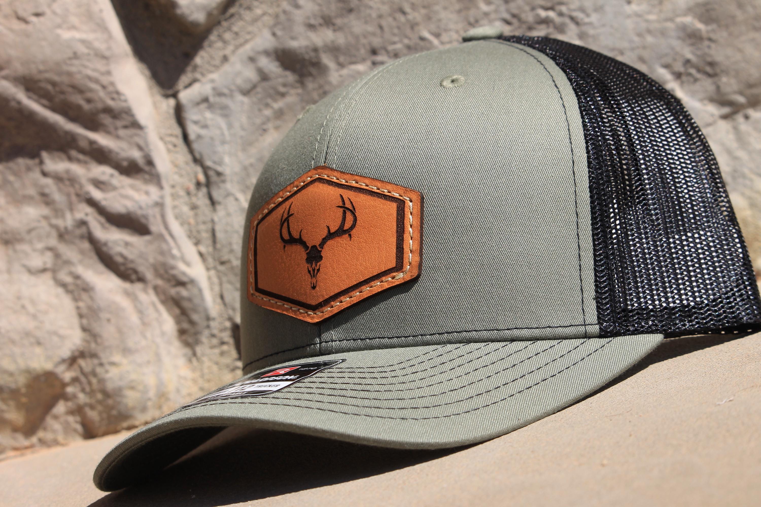 Deer Skull Leather Patch Hat - Etsy