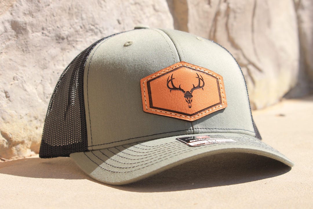 Deer Skull Leather Patch Hat - Etsy