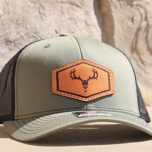 Deer Skull Leather Patch Hat - Etsy