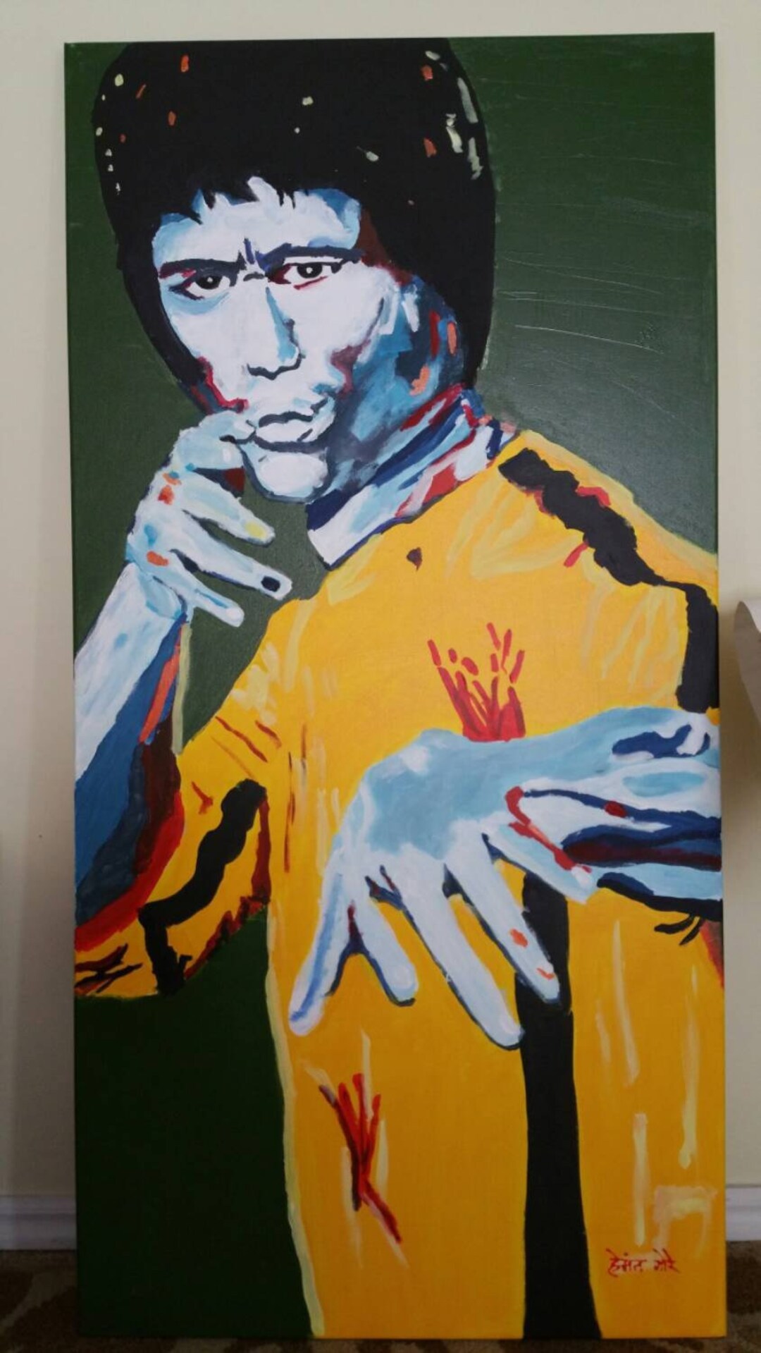 2 by 4 Feet Bruce Lee Acrylic on Canvas Portrait. - Etsy