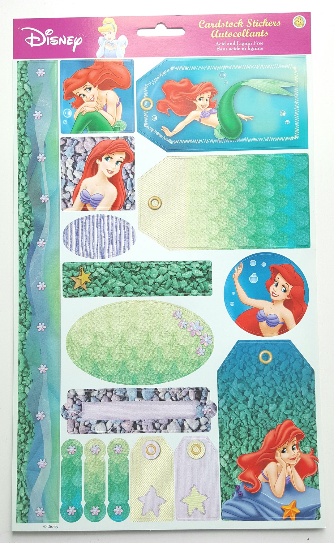 Little Mermaid Ariel Card Stock Stickers // Ariel Scrapbook Stickers ...