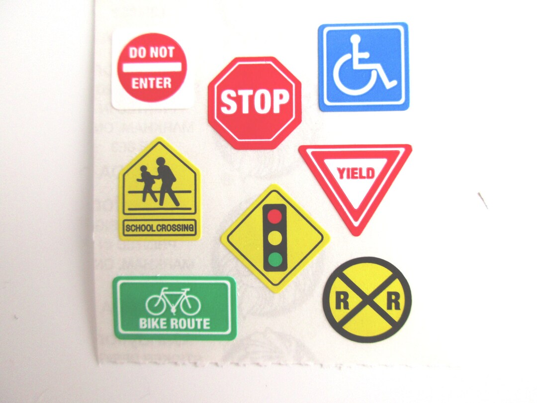 Sandylion Traffic Signs Semi Glossy Paper Stickers - 3 Repeat Squares ...