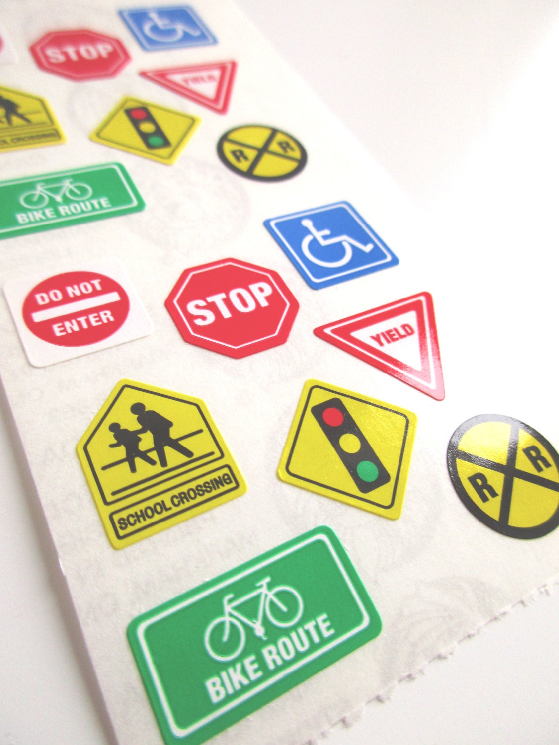 Sandylion Traffic Signs Semi Glossy Paper Stickers 3 Repeat | Etsy