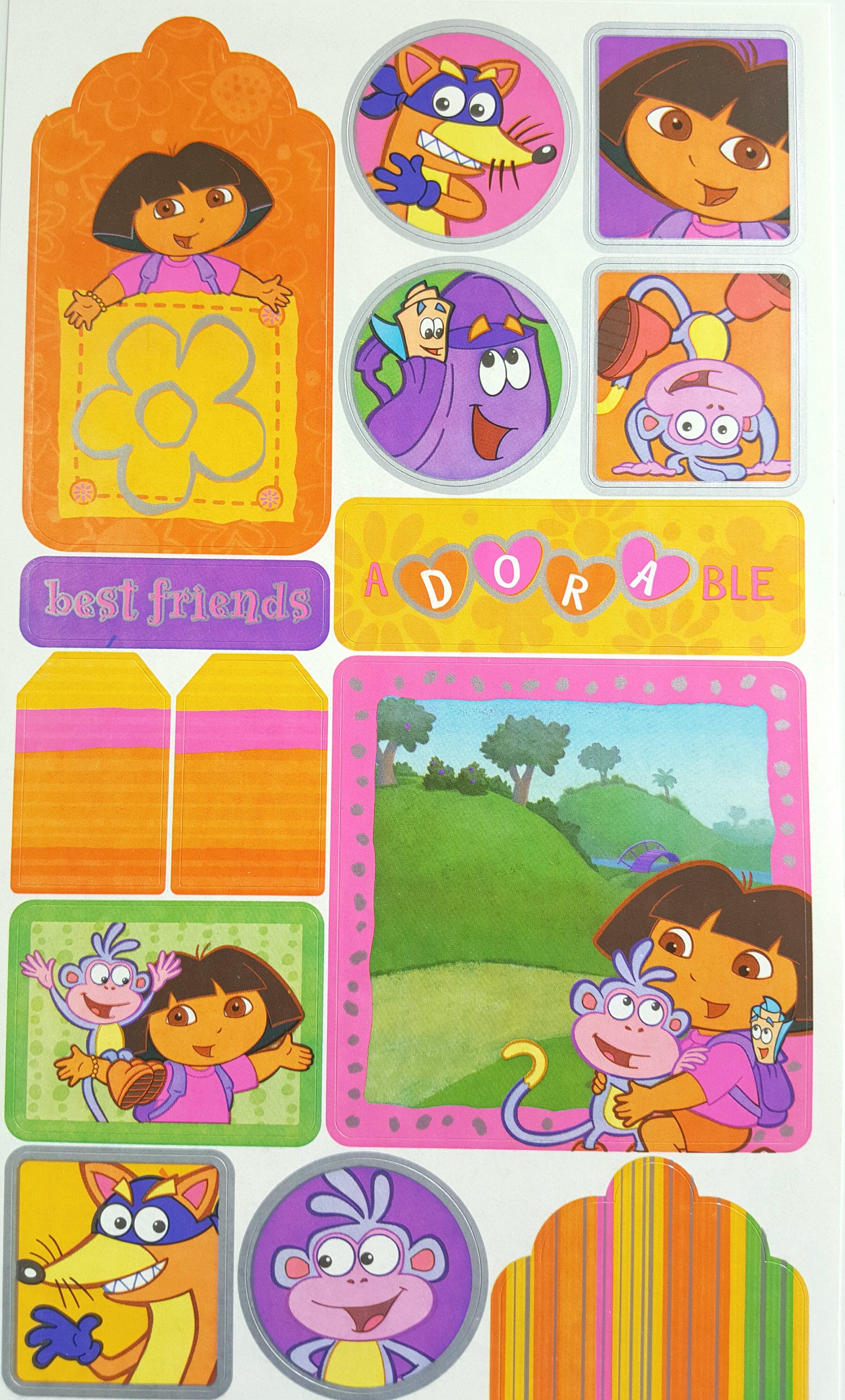 ON SALE Dora the Explorer Paper Scrapbook Stickers // Dora | Etsy
