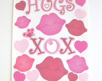 Scarlet Lips Vintage Sandylion Fuzzy Sticker Mod Kiss Love Crimson ...