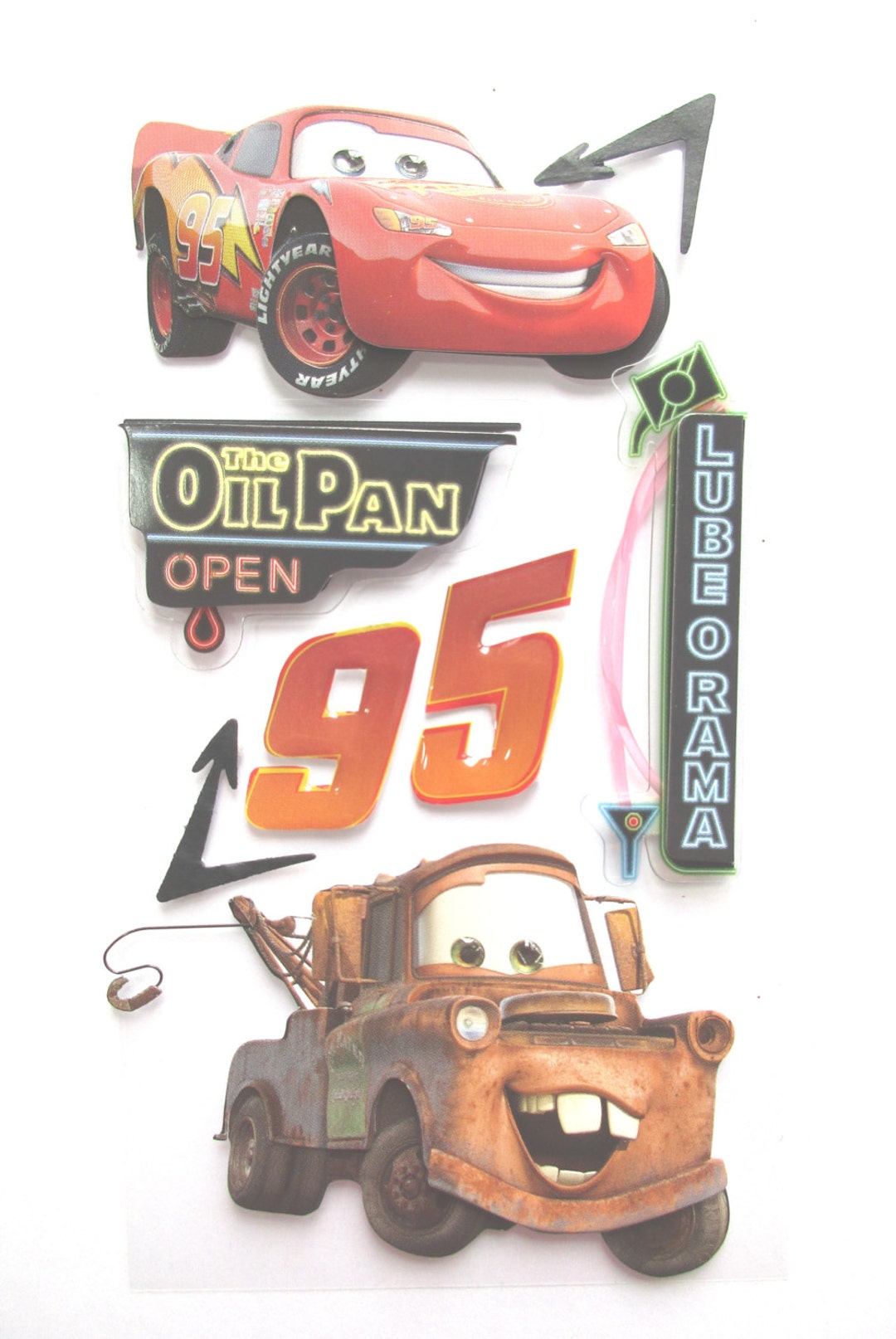 Sandylion 3D Disney Cars Paper Stickers 1 Sheet 7 Stickers - Etsy