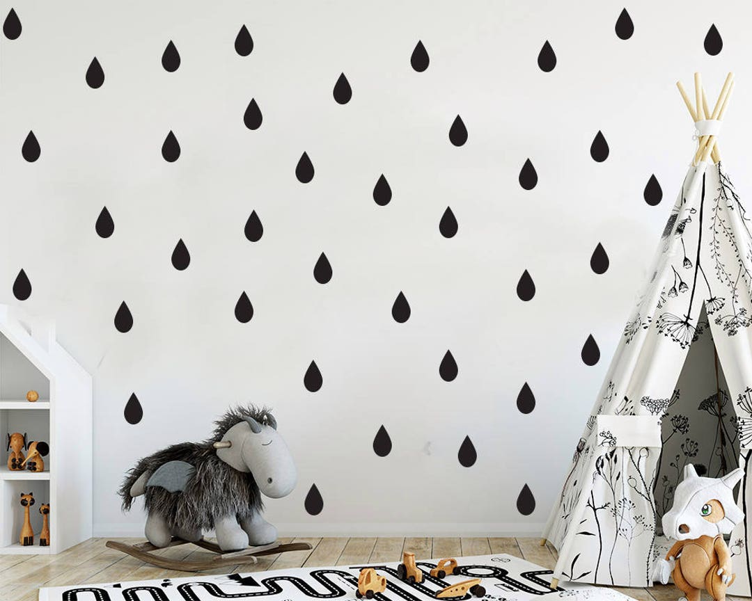 Raindrop Wall Decal, Wall Decal, Rain Wall Decal, Pattern Wall Decal ...