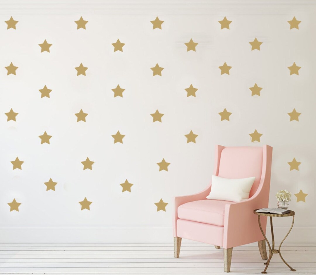 Gold Star Decals, Vinyl Decals, Black Star Decal, Gold Stars Decals ...