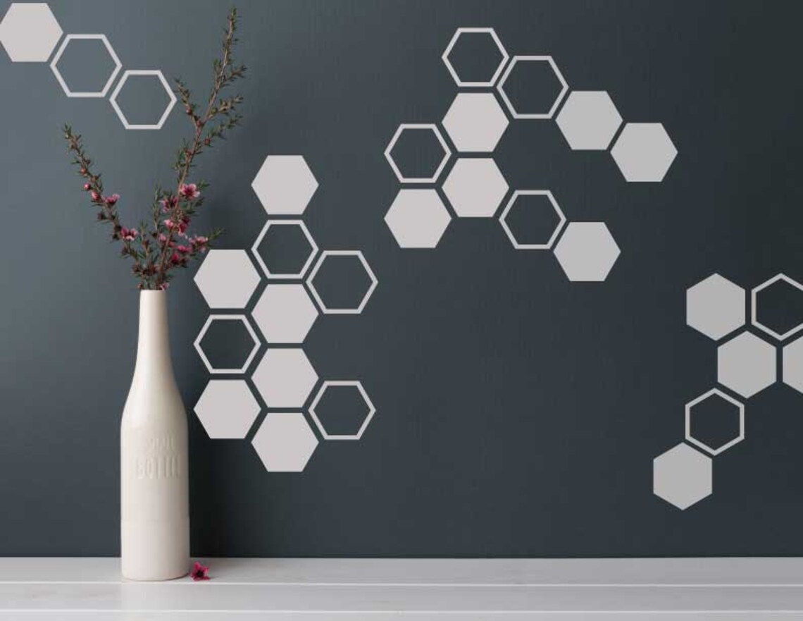 Honeycomb Wall Decals Hexagon Wall Decals Vinyl Decals Gold - Etsy