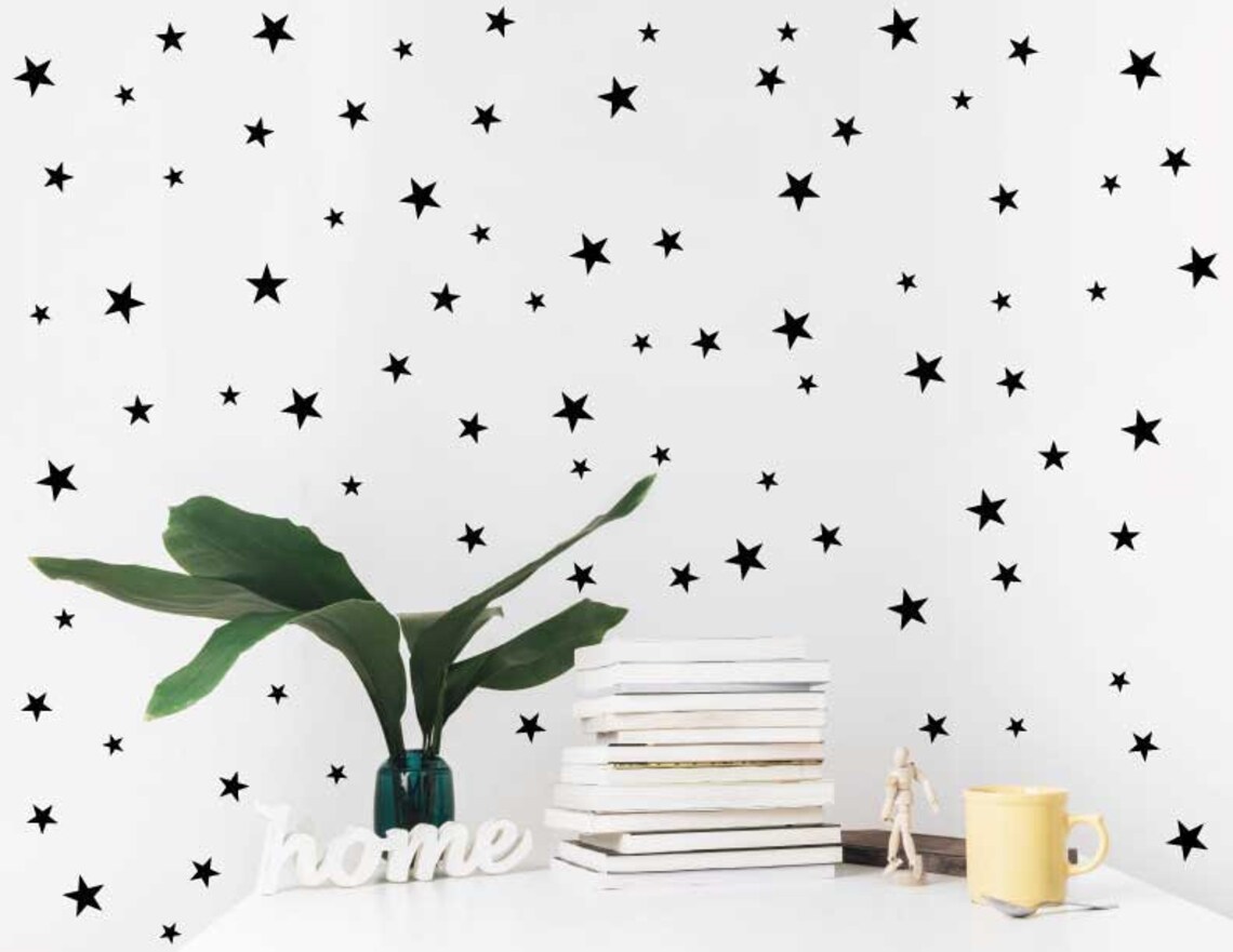 3 Size Stars Decal Gold Star Decals Black Star Decal Gold - Etsy