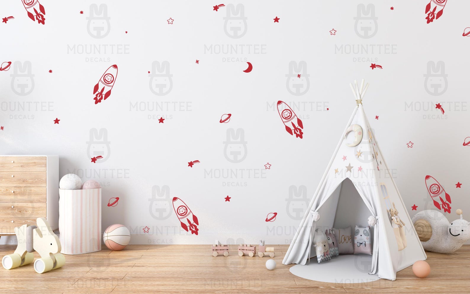 Space Wall Decals, Outer Space Decals, Rocket Wall Decals, Planets Wall ...
