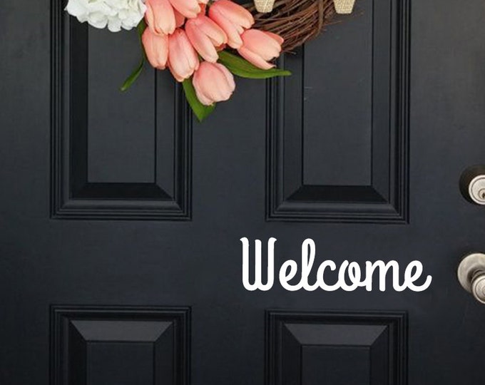 Welcome Door Decal, Door Sticker, Vinyl Door Decal, Home Decal, Entry ...