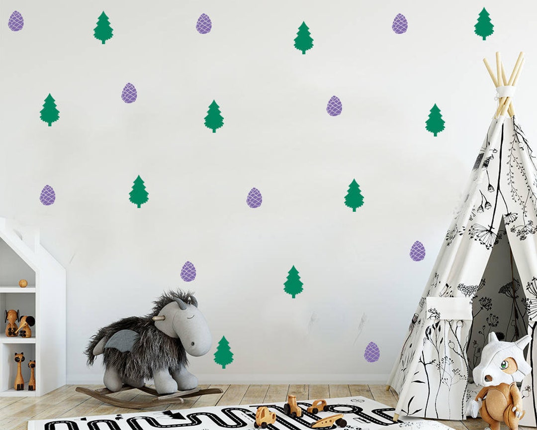 Pine Cones Decal, Pine Trees Decal, Pine Cones, Pine Trees, Wall Decal ...