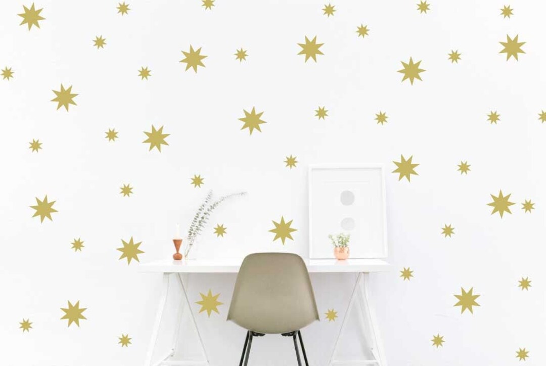 Starburst Decal, Star Decals, Sparkle Star Decal, Gold Stars, Wall ...
