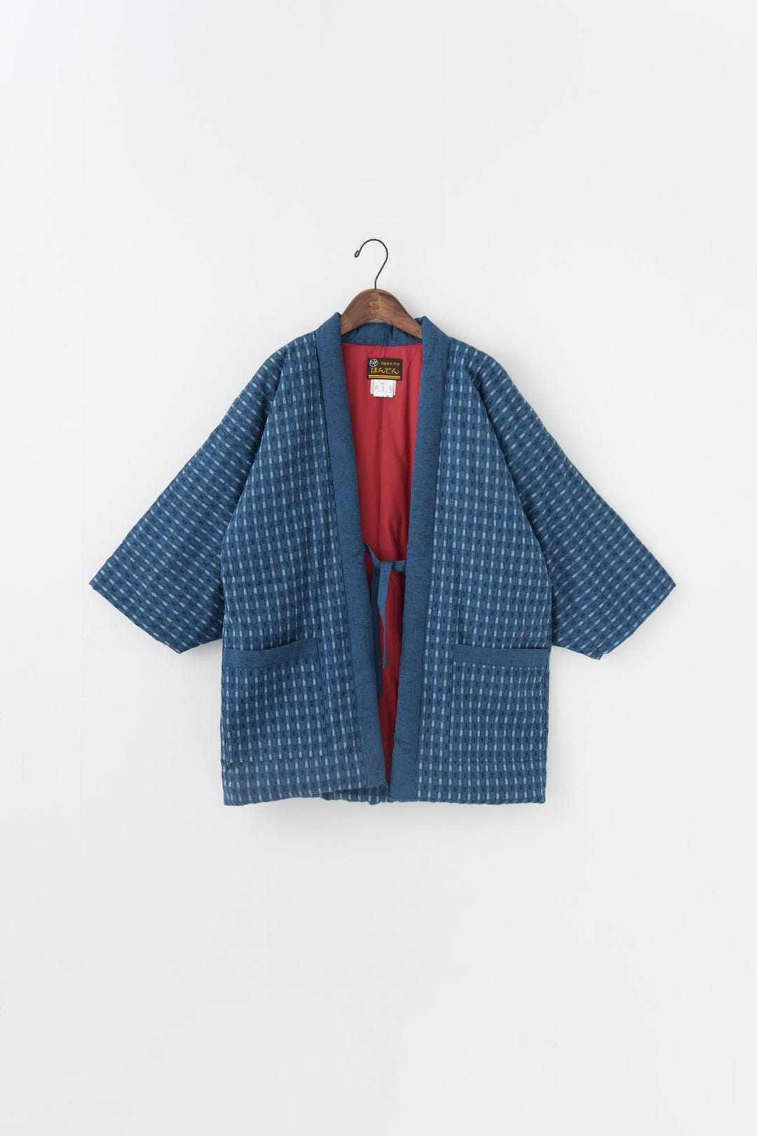 Hanten Jacket-arrow Pattern Kasuri/maroon/indigo/mustard/light Blue ...