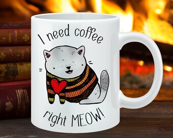 Meow Coffee Mug | Etsy