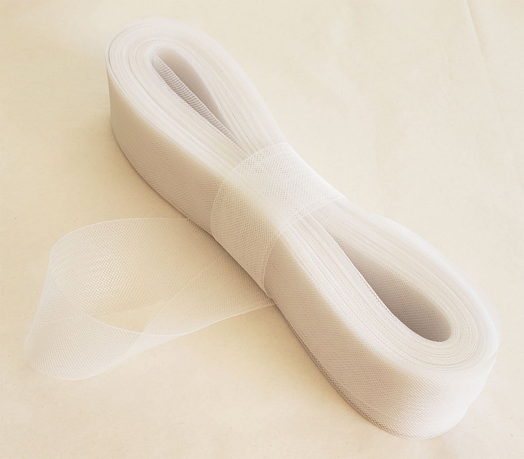 50 Yards- 2 Inch Wide Ivory Crinoline Horsehair Bridal-prom-wedding ...