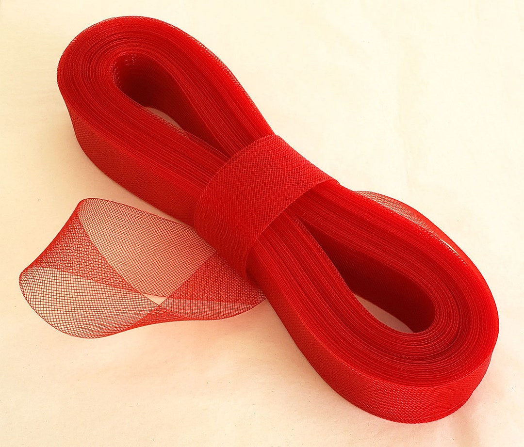 50 Yards- 2 Inch Wide Red Crinoline Horsehair Bridal-prom-wedding ...