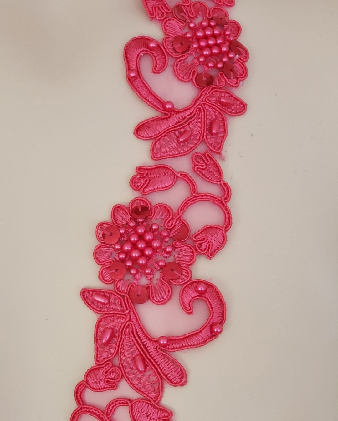 Coral Color Lace Trim 1yard (36") (inch) for Bridal, Bridesmaid, Sash ...
