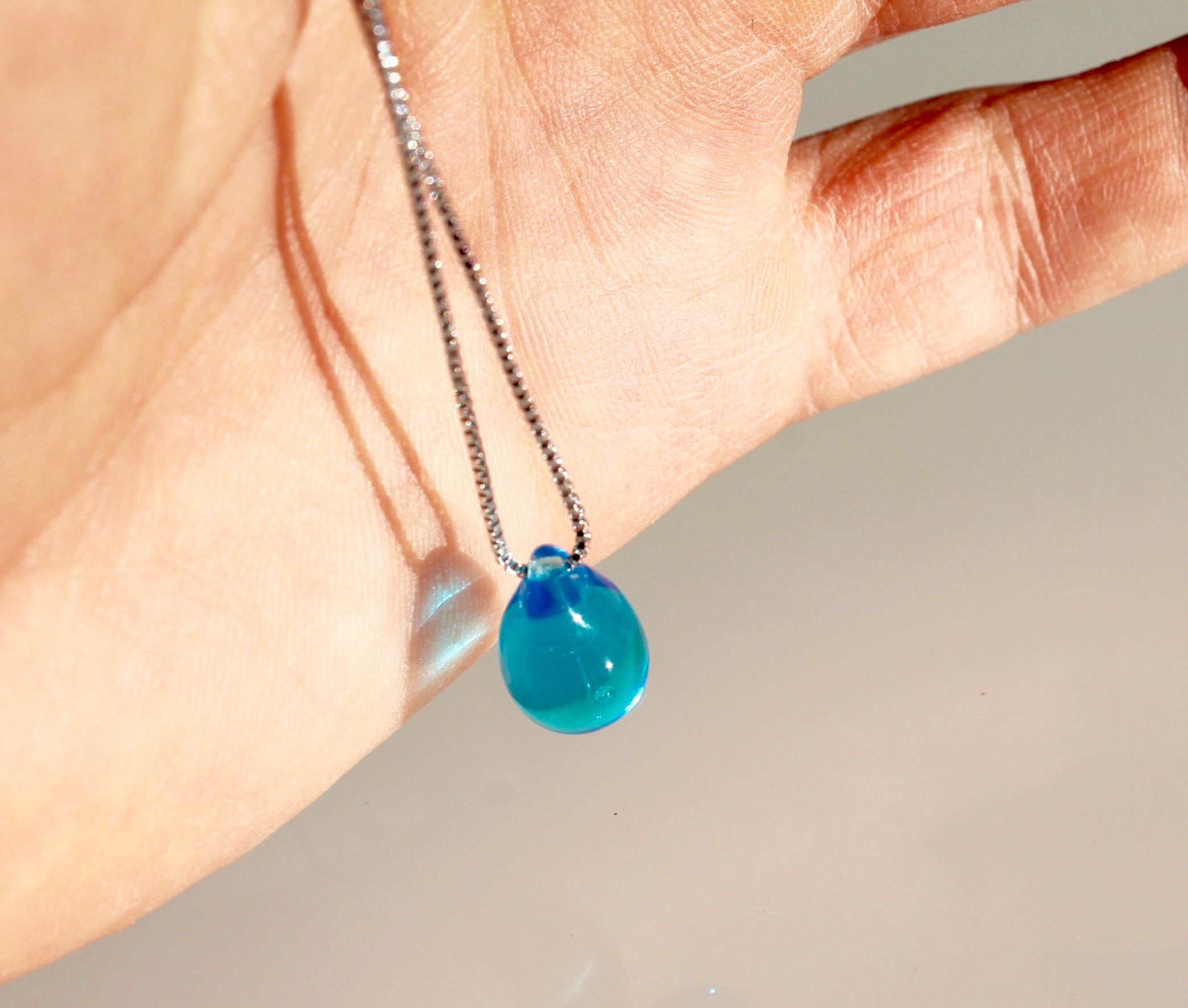 Mermaid Tear Blue Ocean Color Kit of Ring and Necklace - Etsy