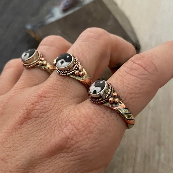 Copper Yin Yang Ring - Etsy