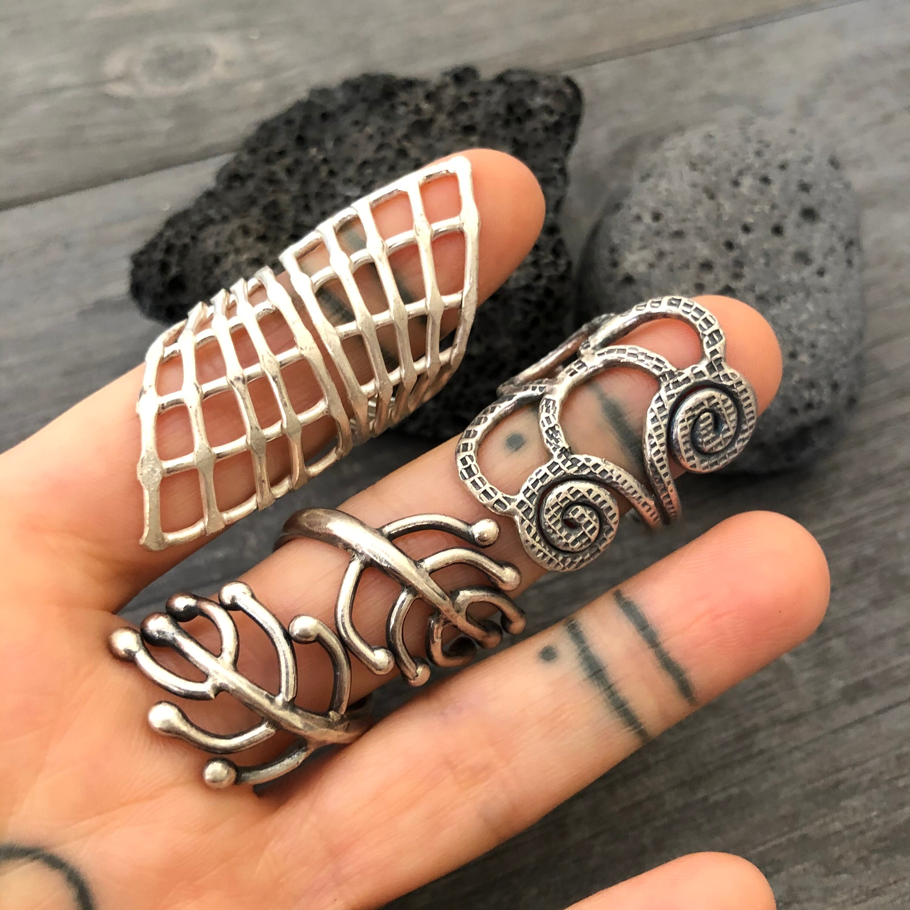 Chunky Silver Ring Chunky Rings Everyday Ring Long Ring Long | Etsy