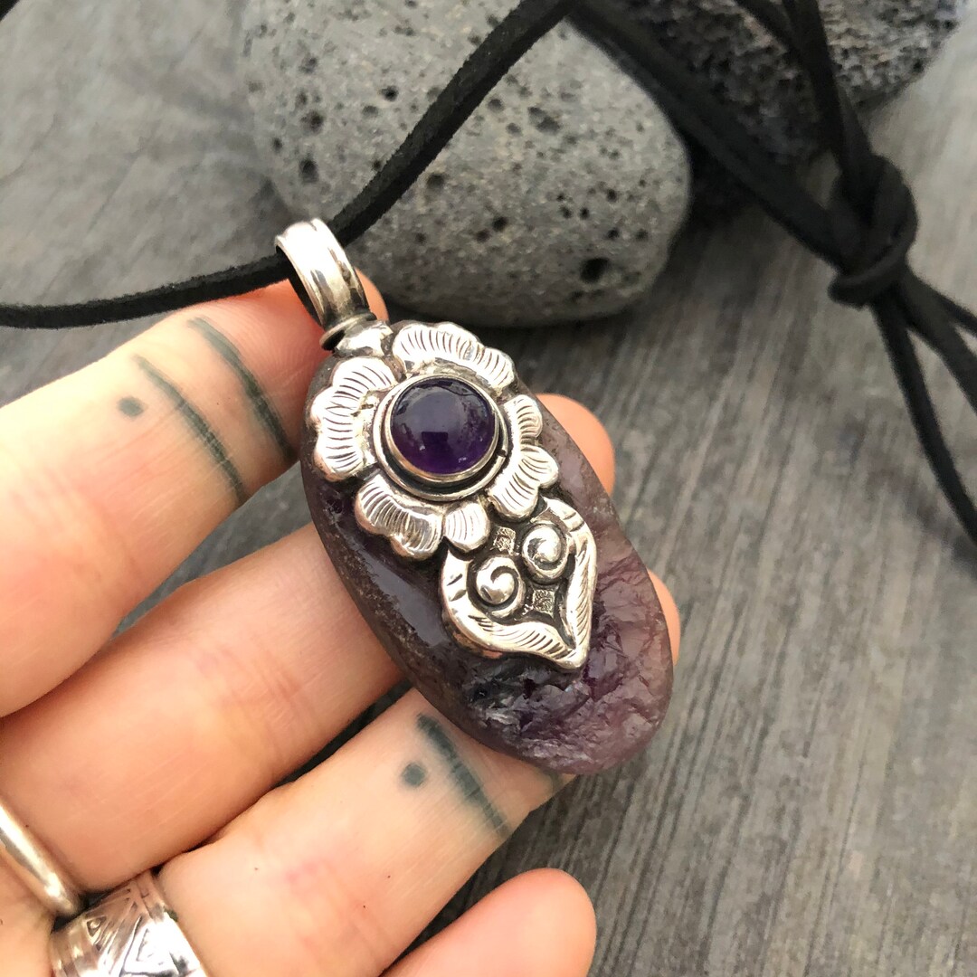 Large Stone Pendant Big Pendant Necklace Abstract Pendant Energy ...