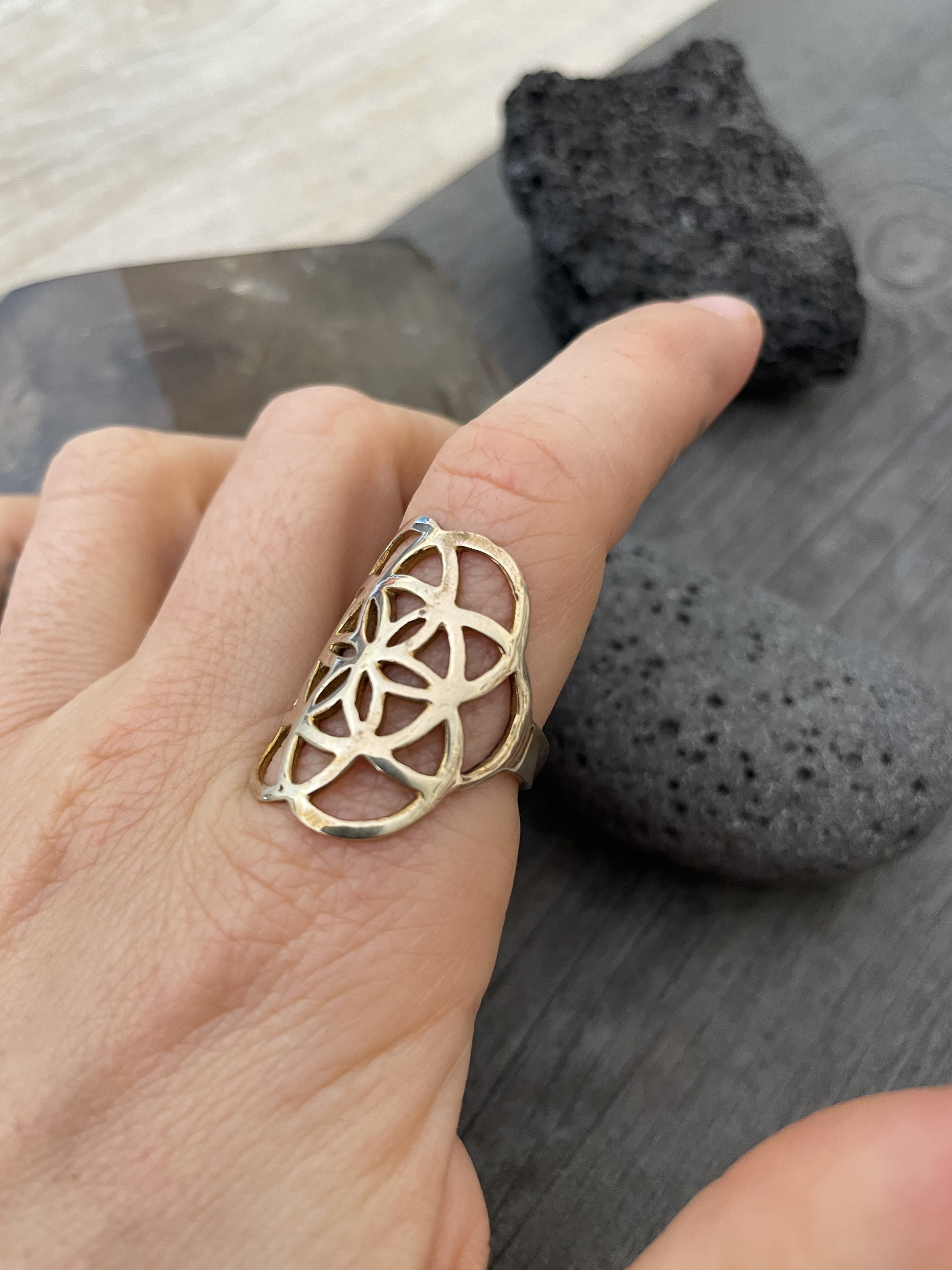 Flower of Life Ring Sacred Geometry Ring Spiritual Ring Sacred | Etsy
