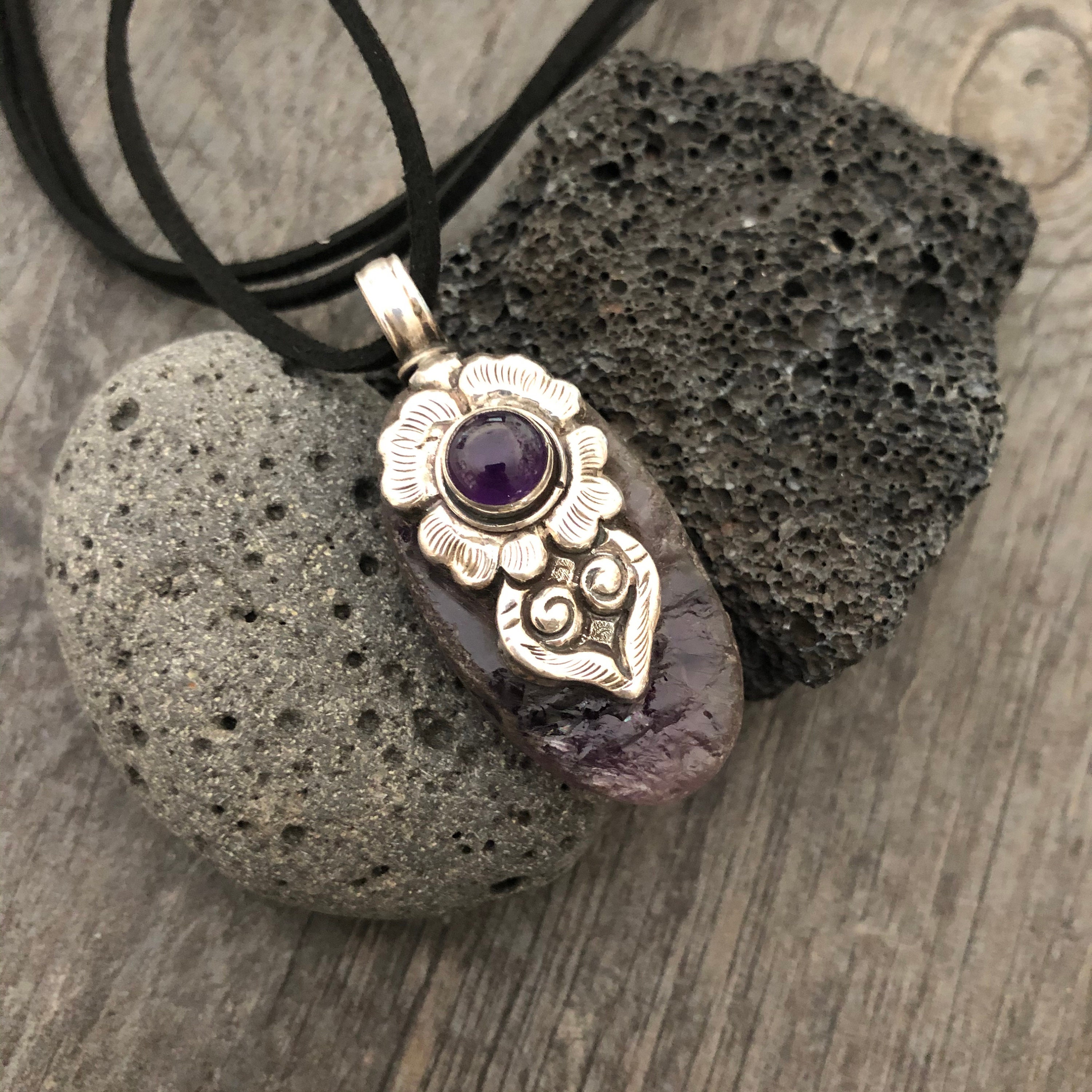 Large Stone Pendant Big Pendant Necklace Abstract Pendant | Etsy